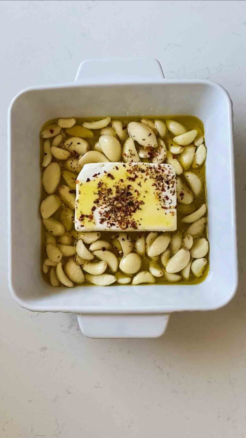 Garlic Confit Baked Feta Pasta - Grilled Cheese Social