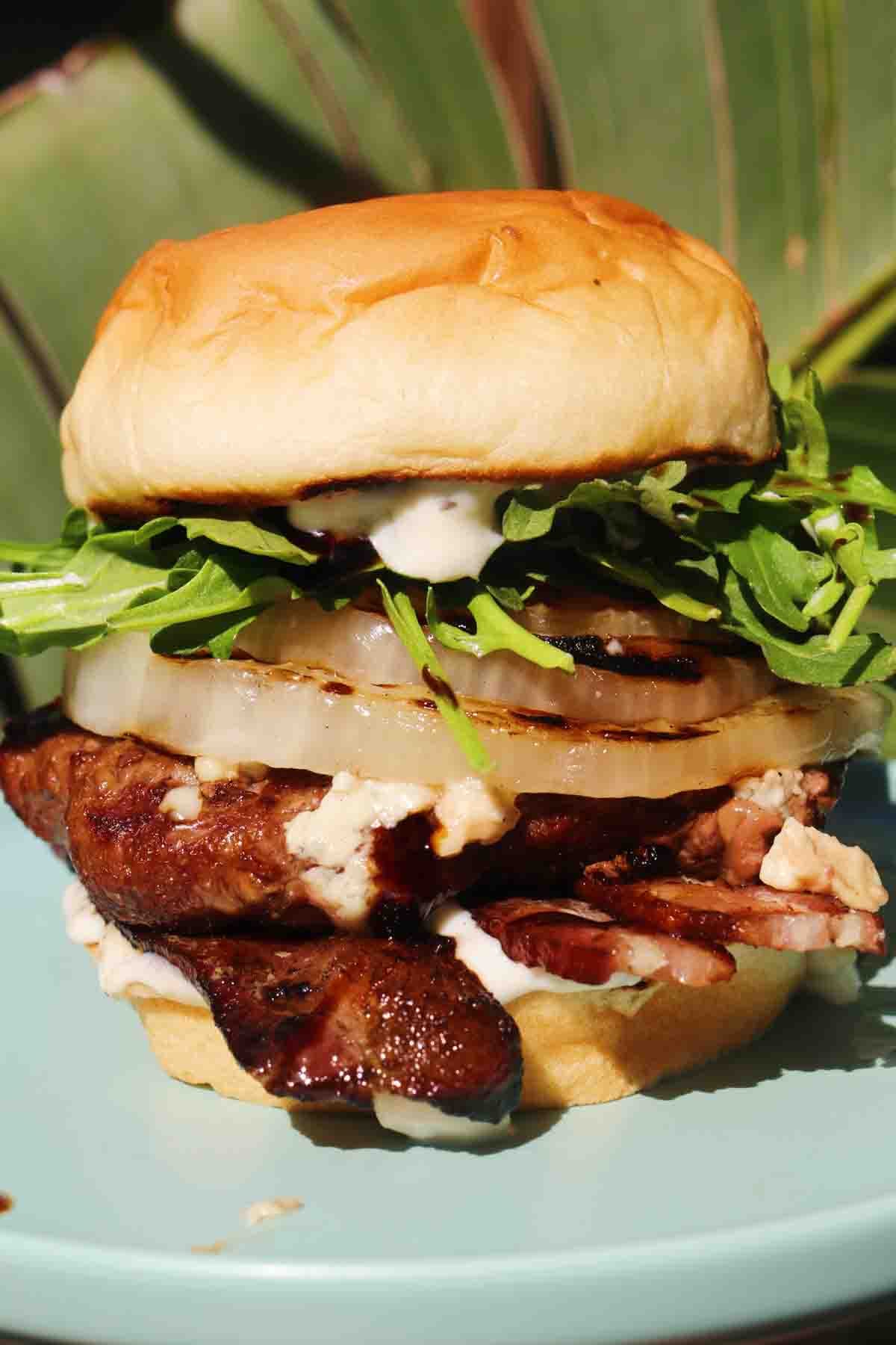 Bacon Blue Cheese Burgers - Grilled Cheese Social