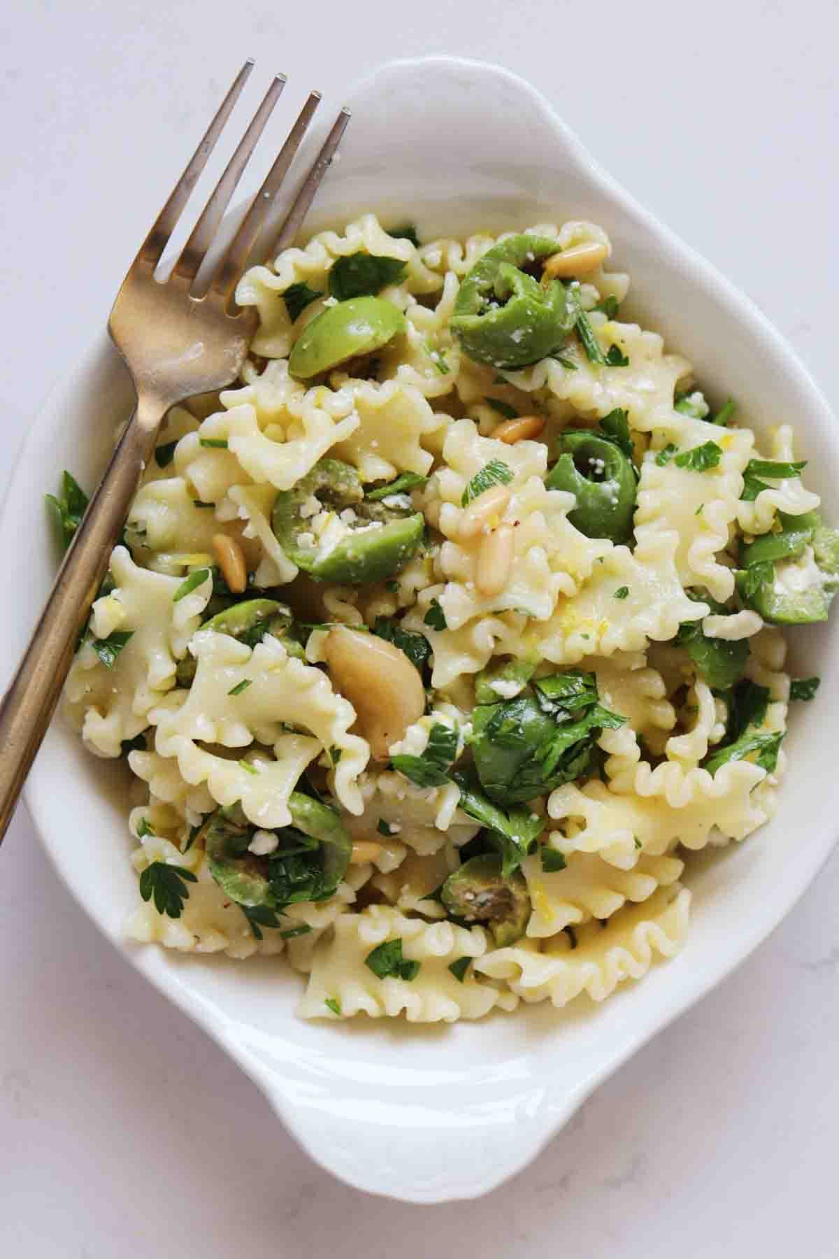 Dirty Martini Pasta Salad - Grilled Cheese Social