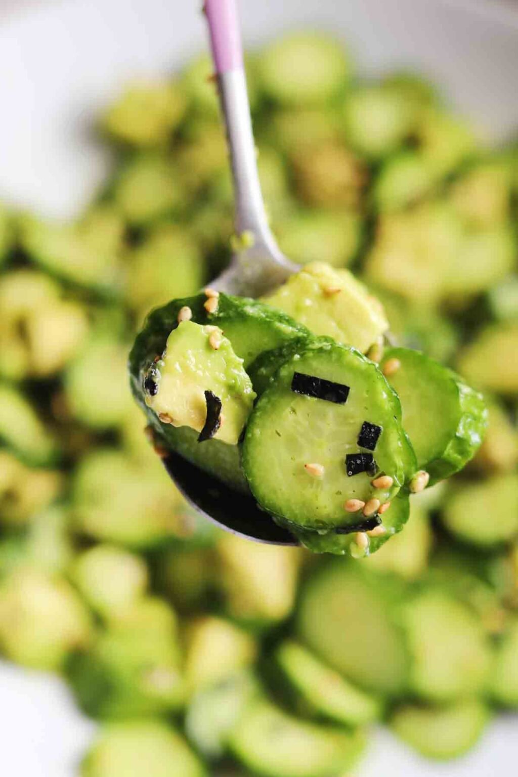 Asian Avocado Salad with Cucumbers and Furikake - Grilled Cheese Social