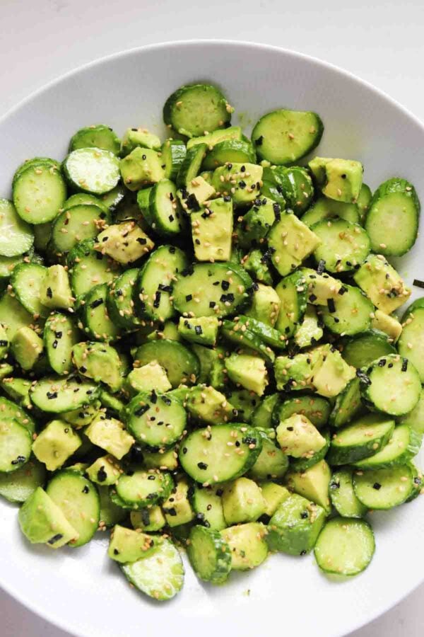 Asian Avocado Salad with Cucumbers and Furikake - Grilled Cheese Social