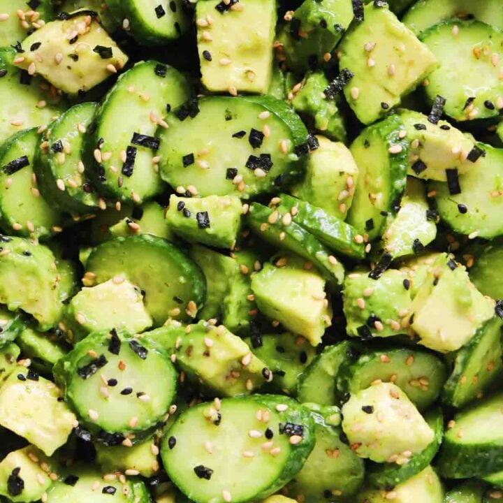 Asian Avocado Salad with Cucumbers and Furikake - Grilled Cheese Social