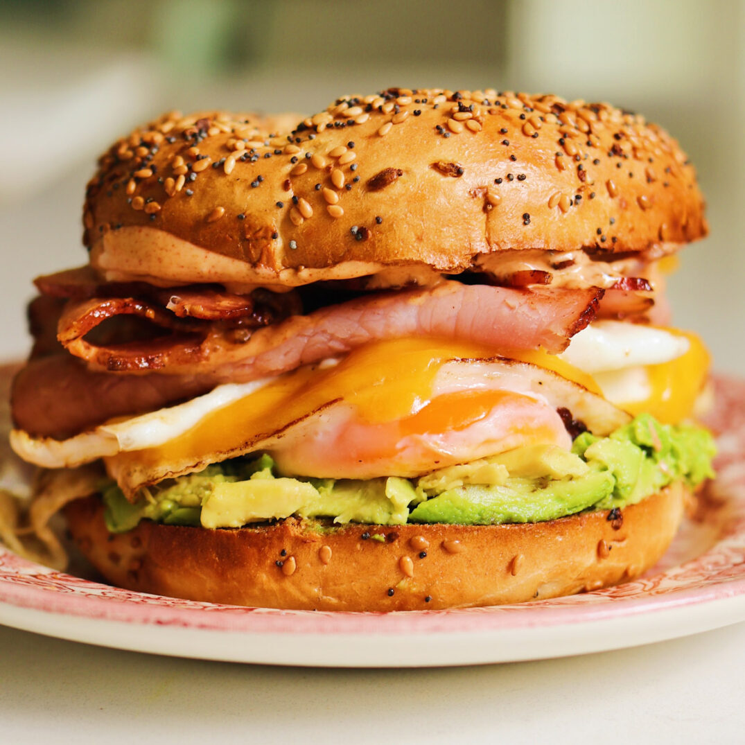Ultimate Bagel Breakfast Sandwich Recipe Egg Ham Cheese Grilled Ultimate Bagel Breakfast Sandwich Recipe Egg Ham Cheese Grilled