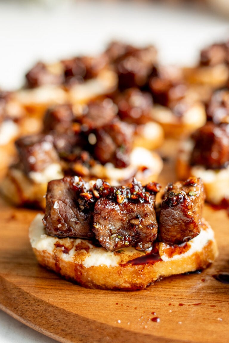 Garlic Steak Bites Appetizer with Boursin Cheese - Grilled Cheese Social