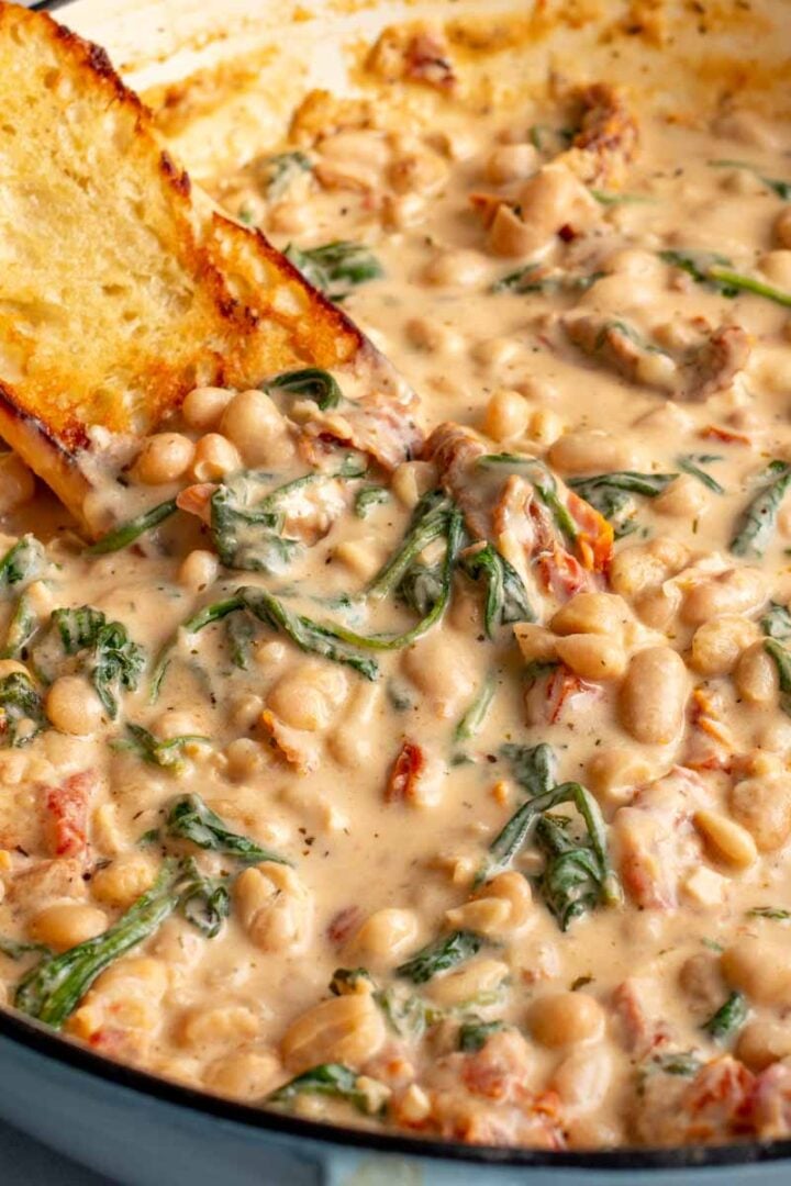 Marry Me Beans Recipe with One Pot Creamy Tuscan Sauce - Grilled Cheese ...